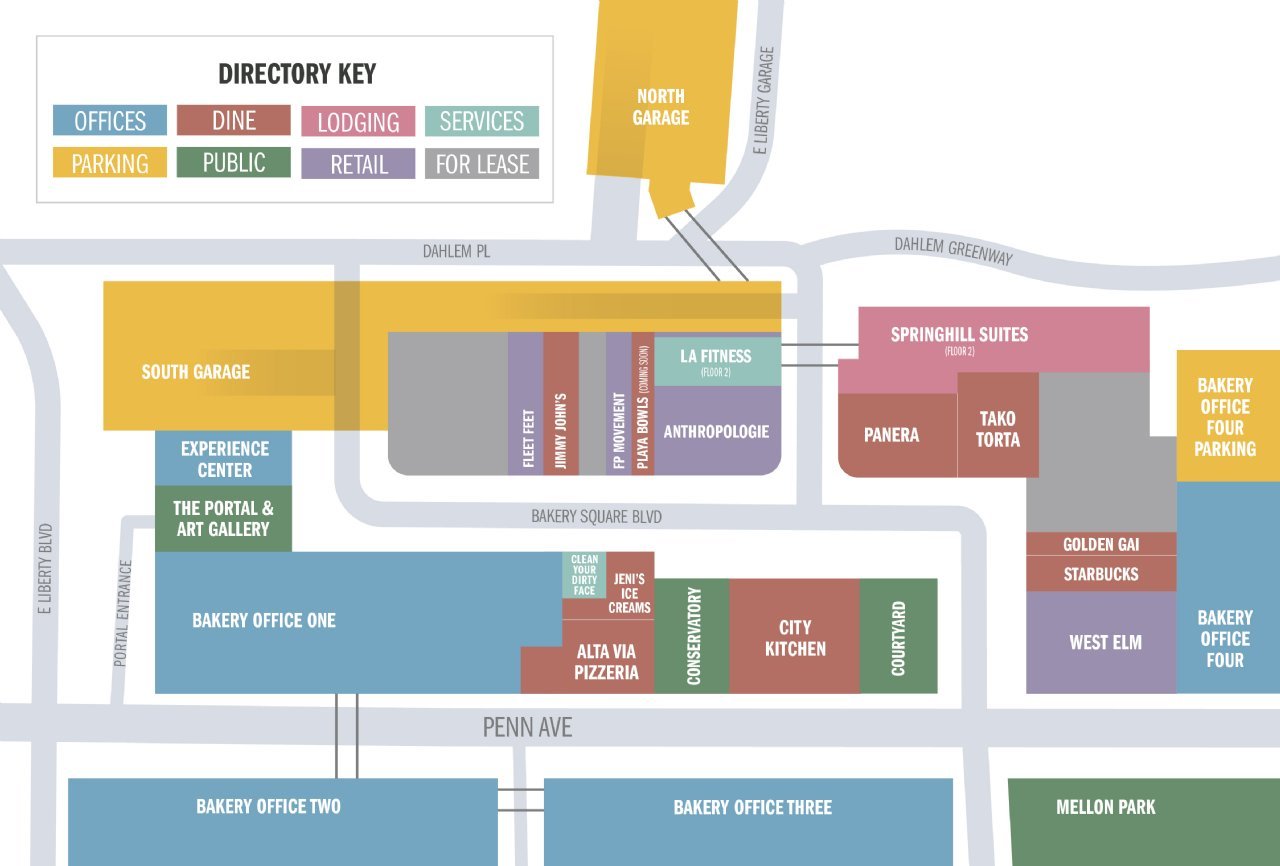 Shop & Dine Directory | Bakery Square | Pittsburgh